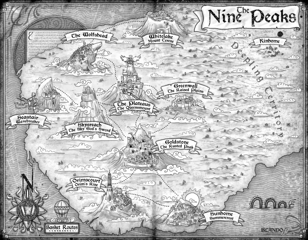 Map of the Nine Peaks | The Scribers' Council